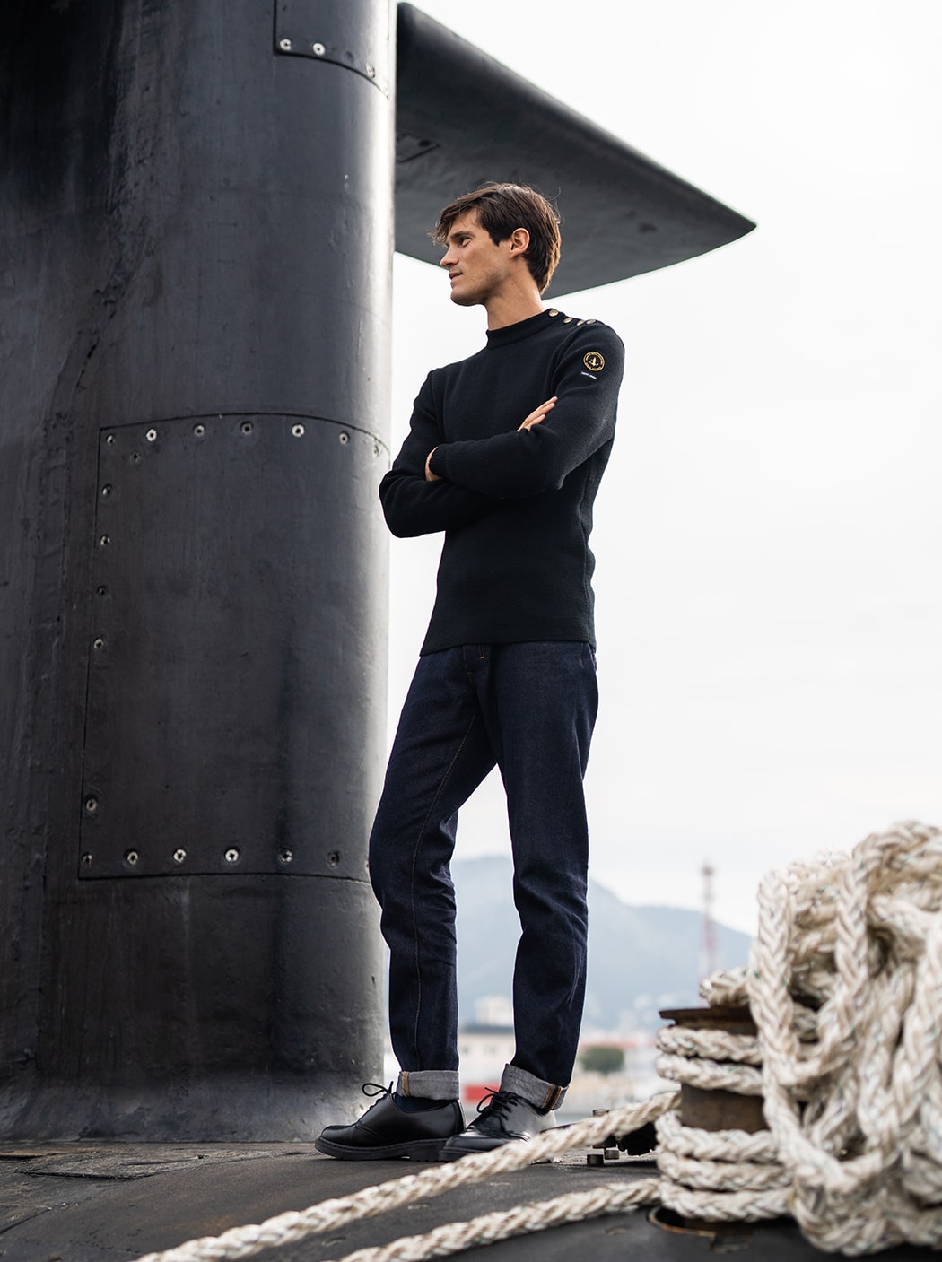 Pull marin uni « Compas